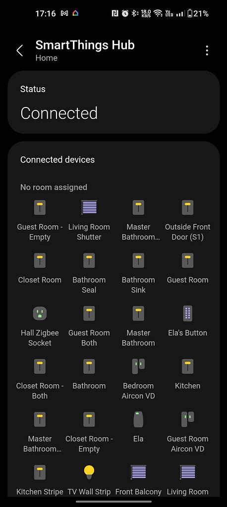 device appear in cli but not in smartthings app devices