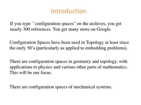Ppt Lectures On The Geometry And Topology Of Configuration Spaces
