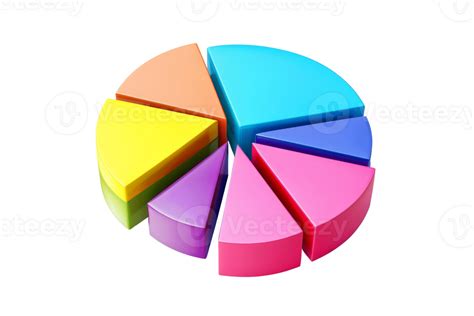 Colorful 3d Pie Chart With Multiple Segments Representing Data Visualization And Business