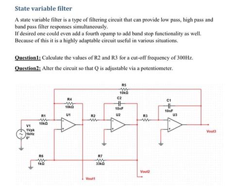 Solved State Variable Filter A State Variable Filter Is A Chegg Com