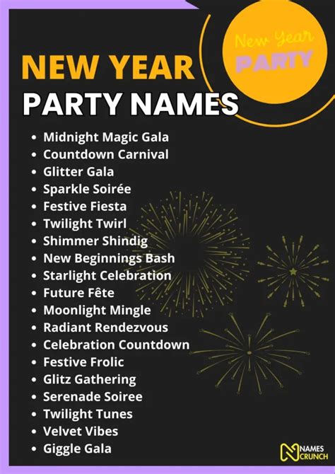 New Year Party Names 450 Catchy Clever Ideas Names Crunch