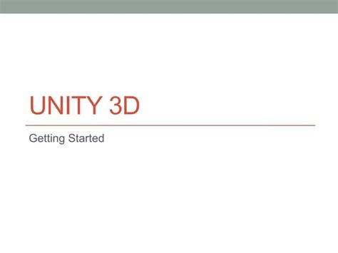 Unity 3d Basics Pptx