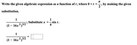 Solved Tt Write The Given Algebraic Expression As A Function