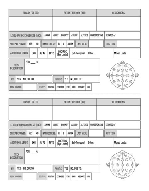 EEG Questionnaire Cheat Sheet Printable Etsy Canada