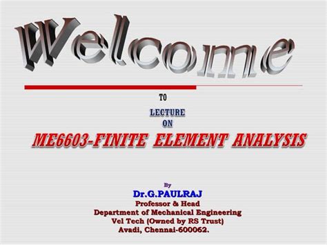 Finite Element Analysis Unit 4 Ppt