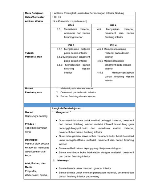 Rpp 3 5 Memahami Material Ornament Dan Bahan Finishing Interior Pdf