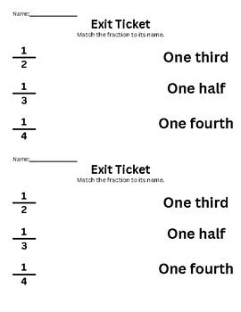 Fraction Exit Tickets By Mrs Balducci TPT