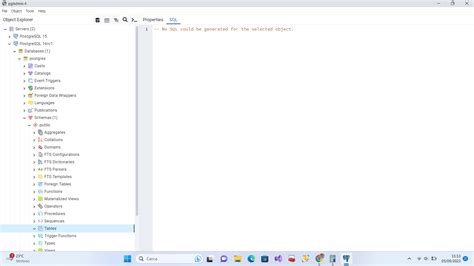 Postgresql What Are Existing Tables On A New Postegresql 15 1