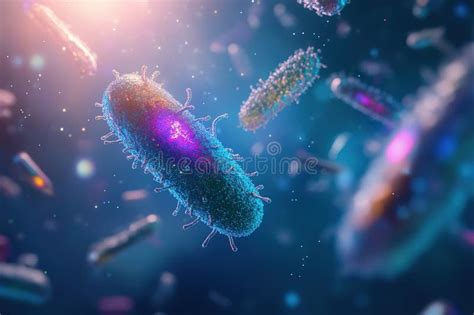 Microscopic World A Mesmerizing Close Up Of Diverse Bacteria Suspended In A Liquid Medium