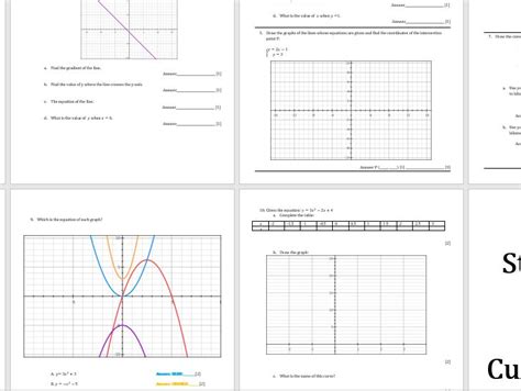 Straight Line And Curved Graphs Exercises With Answer Key Teaching