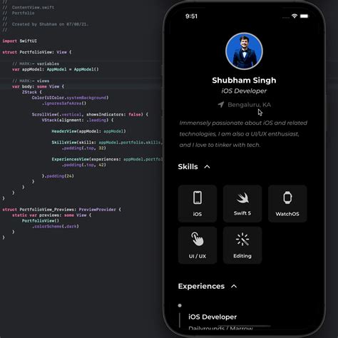 portfolio application using swiftui r iosprogramming