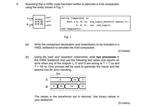 Solved Assuming That A Vhdl Code Has Been Written