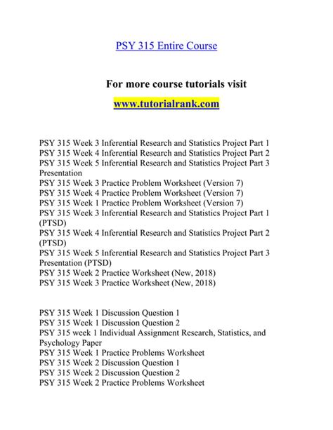 PSY 315 Effective Communication Tutorialrank Com