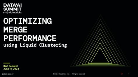 Optimizing Merge Performance Using Liquid Clustering Matthew Powers Cfa