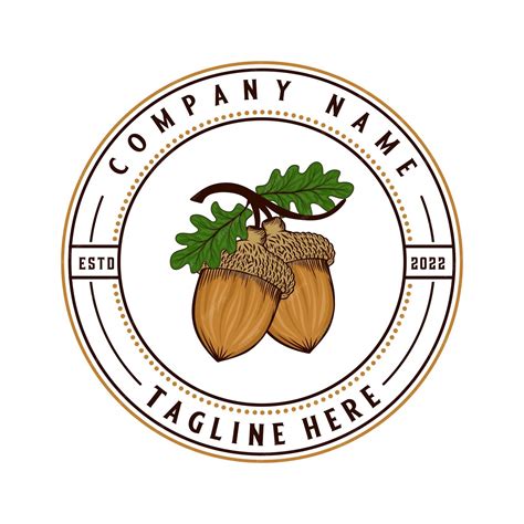 Premium Vector Illustration Of Acorn Logo Design The Concept Of Acorns In The Circle Of