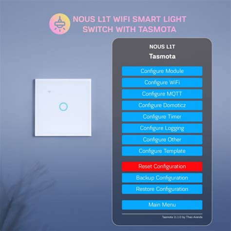 Nous Pre Installed Tasmota Wifi Touch Smart Switch 1 Charge