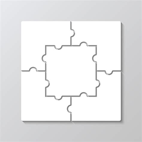 Premium Vector Jigsaw Square Info Graphic With 5 Pieces Puzzle