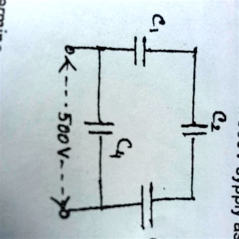 A Network Of Four Capacitors Each Off 12 F Capacitor And Hes Connected To A 500 V Supply As