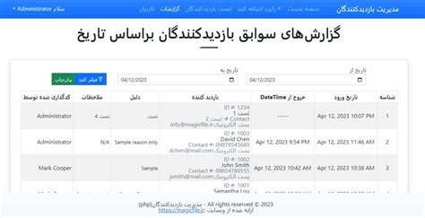 اسکریپت سیستم مدیریت بازدیدکنندگان ملاقات در کد منبع php و sqlite3