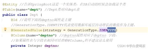 Springboot中entity、table与column注解详解 Csdn博客