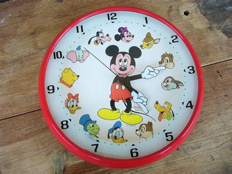 Vintage Disney Character Wall Clock By Sunbeam