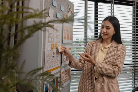 Ux Developer And Ui Designer Brainstorming About Mobile App Interface Wireframe Design In The