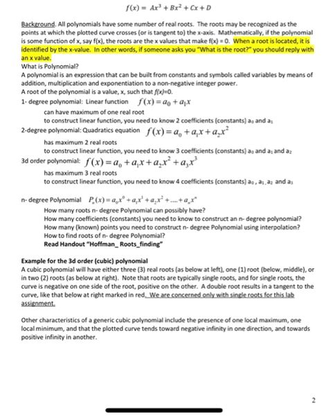 Solved A Method For Finding A Single Root See Handouts Chegg Com