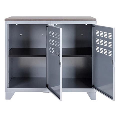 Armoire De Rangement Métal 2 Portes Alu