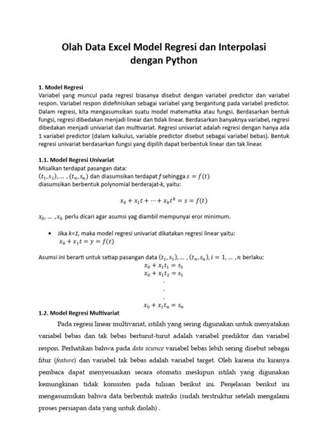 Olah Data Excel Model Regresi Dan Interpolasi 25 Maret 2024 Pdf Olah Data Excel Model Regresi Dan Interpolasi 25 Maret 2024 Pdf