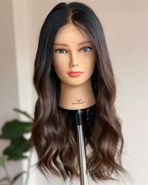 Best Quality Human Hair Lace Front Wigs Ombre Black To Brown Real Human