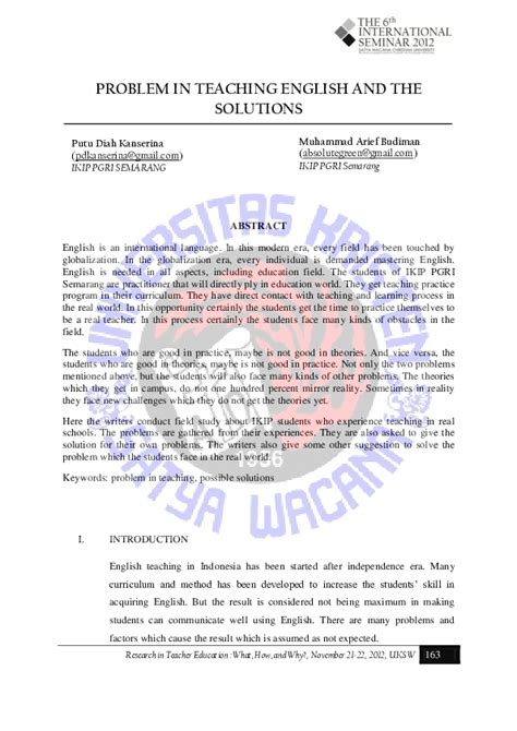 Pdf Problem In Teaching English And The Solutions