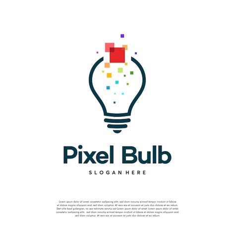Premium Vector Modern Tech Bulb Logo Designs Concept Pixel