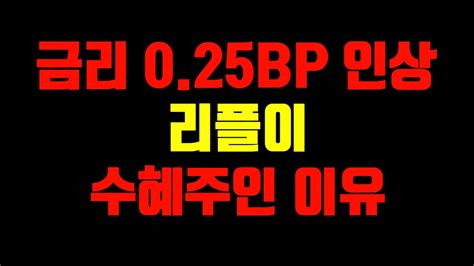 리플코인 금리인상이 수혜인이유 Youtube