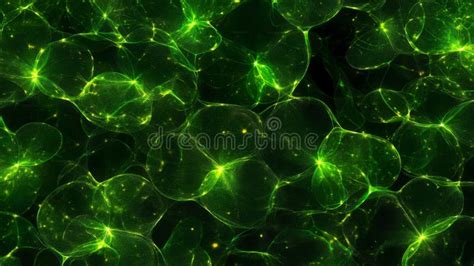 Glowing Green Cellular Structures Abstract Art Stock Illustration Illustration Of Abstract