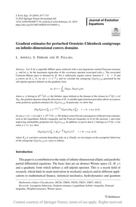 Gradient Estimates For Perturbed Ornstein Uhlenbeck Semigroups On Infinite Dimensional Convex