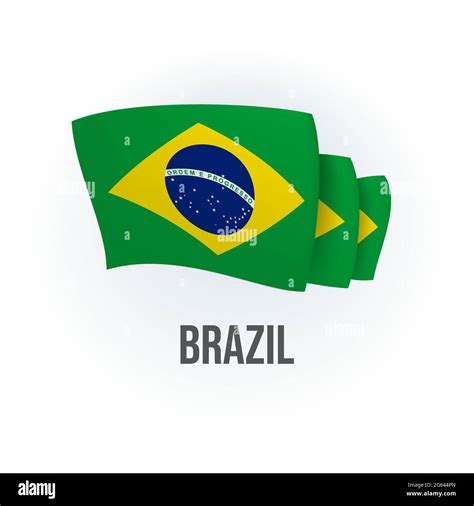 Vector Flag Of Brazil Brazilian Waving Flag Vector Illustration Stock