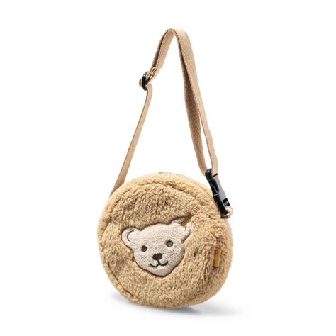 Teddy Plush Shoulder Bag With Squeaker 7 In Beige