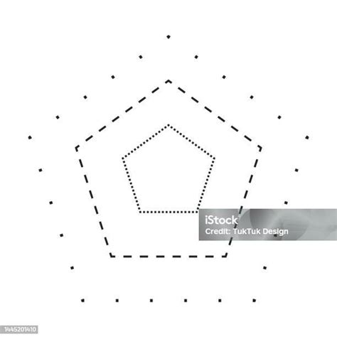 미취학 아동 유치원 및 몬테소리 어린이 사전 작성 그리기 및 절단 연습 활동을 위한 오각형 모양 기호 점선 및 점선 요소 추적