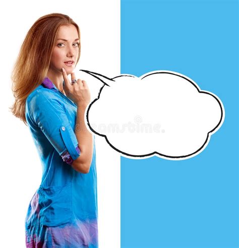 Woman Looking On Camera Stock Image Image Of Girl Cloud 53982931