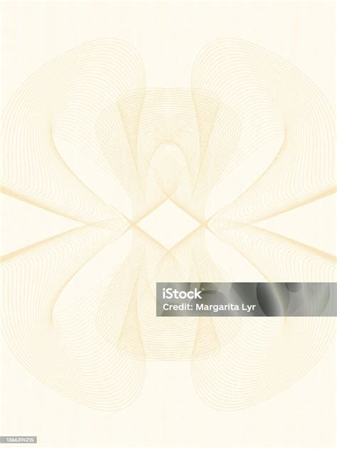 베이지 꽃 워터 마크 지그재그 패턴 장식 기요체 라인 아트 디자인 벡터 추상 배경 미묘한 곡선 인증서 졸업장 여권 기프트 카드를위한 우아한 템플릿 A4 페이지 Eps10