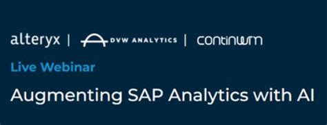 Ai Sap Analytics Alteryx Augmentedanalytics Dvwanalytics