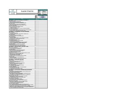 Tmp 10 2 Supplierchecklist Mobius En V10 Pdf Regulatory Compliance Occupational