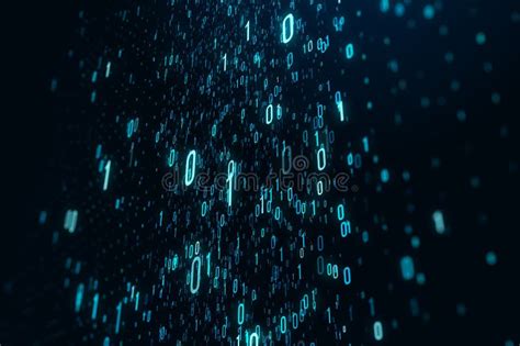 creative binary coding on dark wallpaper matrix and security concept