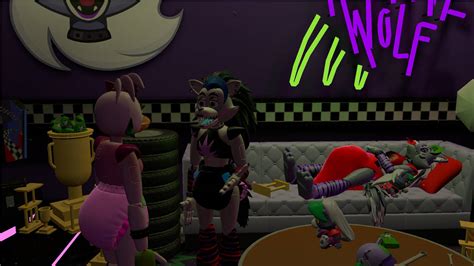 Luna And Glamrock Chica Having A Chat In Roxy Room By Braydenhalo On