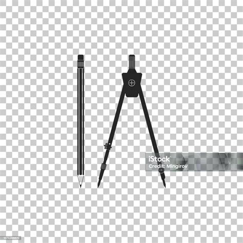 나침반과 연필 지우개 아이콘 투명 한 배경에 고립으로 그리기 교육 부호입니다 그리기 및 교육 도구입니다 기 장비입니다 학교 상징입니다 평면 디자인입니다 벡터 일러스트 레이