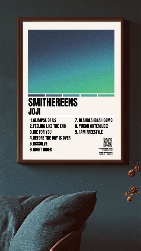 Smithereens Joji Album Cover Joji Album Poster Digital Music Poster