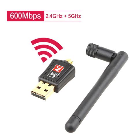 M USB Wifi Adapter AC Mbps G GHz Dual Band With Antenna Dongle LAN Ac A B G N