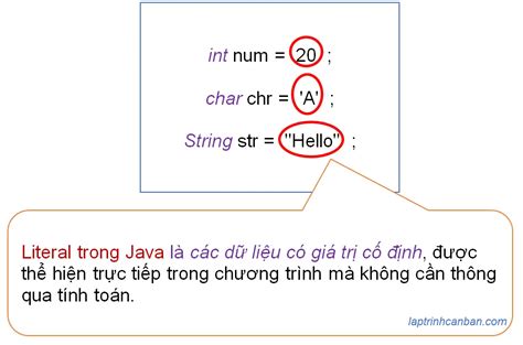 Literal Trong Java Là Gì