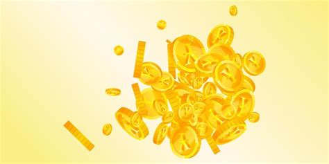 떨어지는 중국 위안 동전 완벽하게 흩어져있는 Cny 동전 중국 돈 원래 대박 부 또는 성공 개념 벡터 일러스트 레이 션 프리미엄 벡터