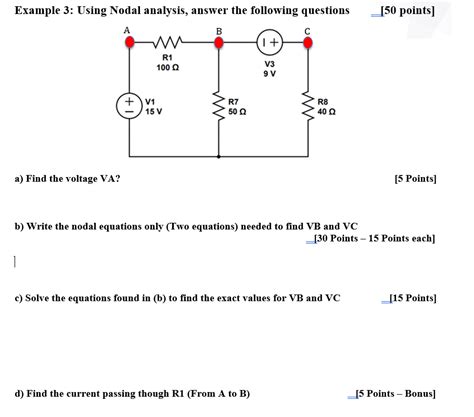 Solved Example Using Nodal Analysis Answer The Following Chegg Com